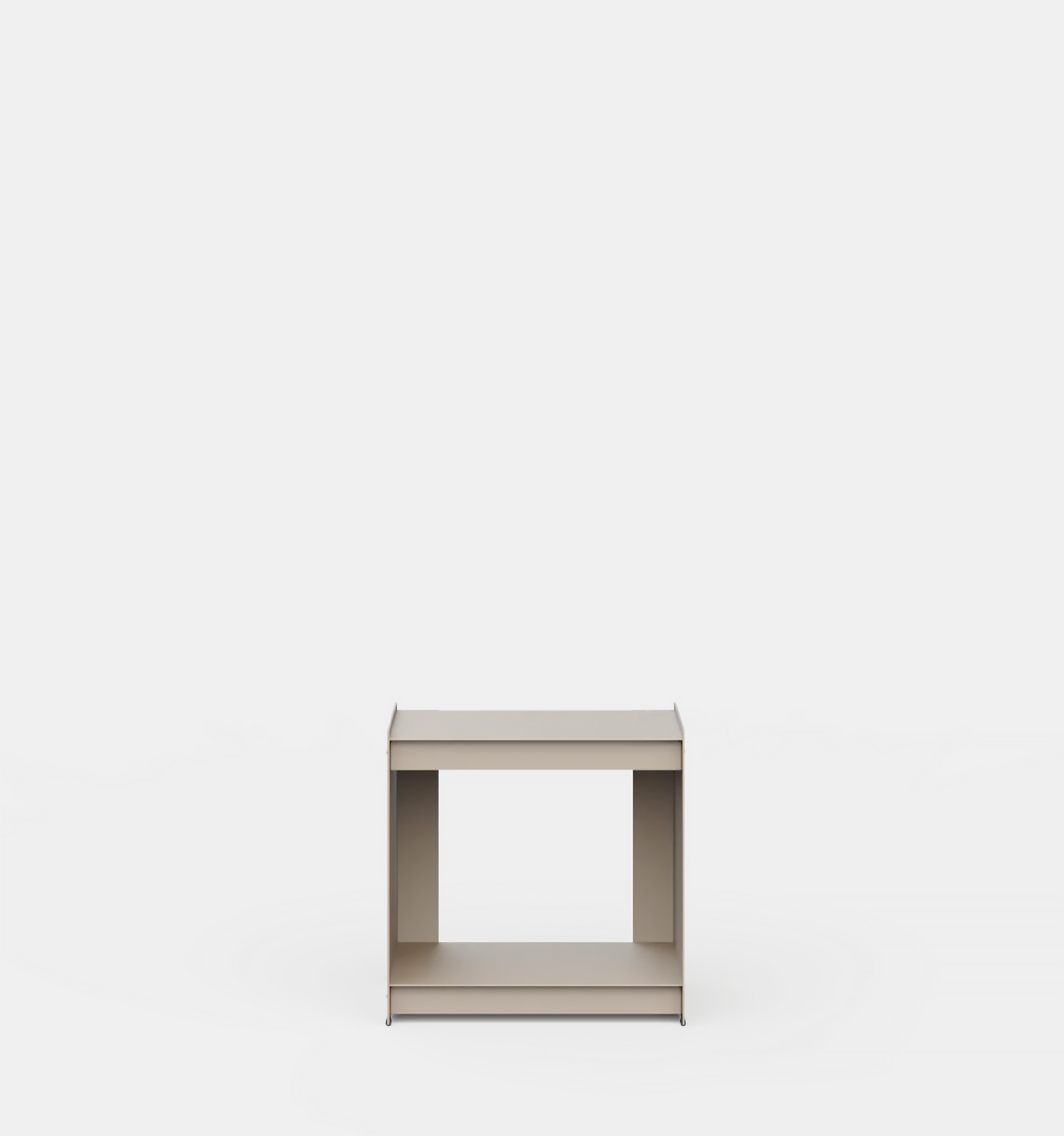 PLIÉ side table and small metal shelf unit by UTIL – analograum