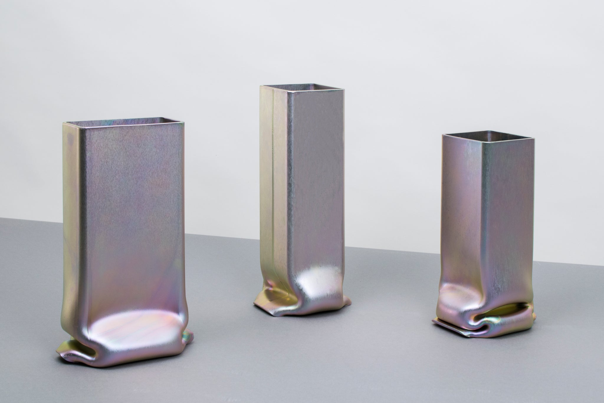 PRESSURE metal vases zinc plated collectible design by Studio TIM TEVEN ...